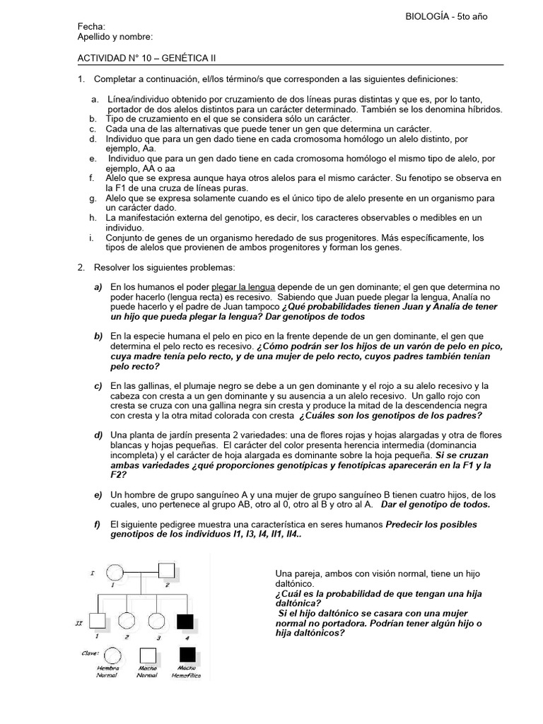A10 - Génetica Mendeliana | PDF | Dominancia (Genética) | Alelo