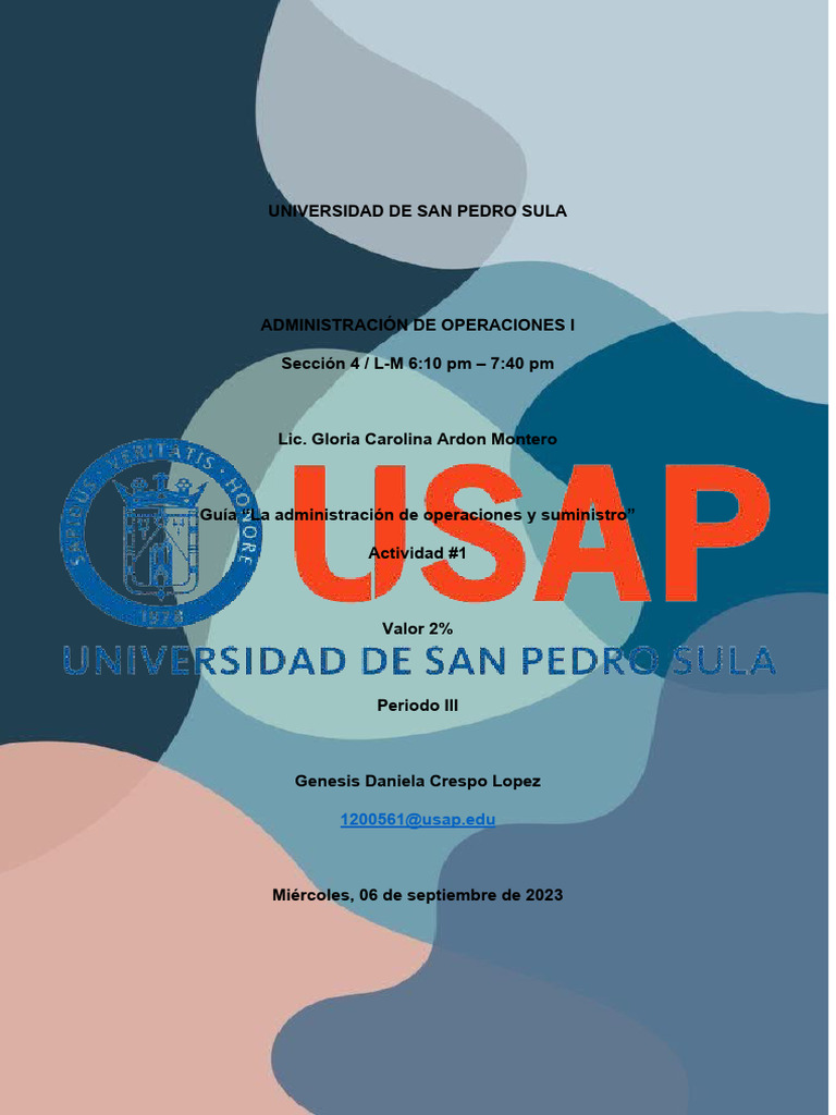Crespo Genesis Actividad1 AOI | PDF | Outsourcing | Calidad (comercial)