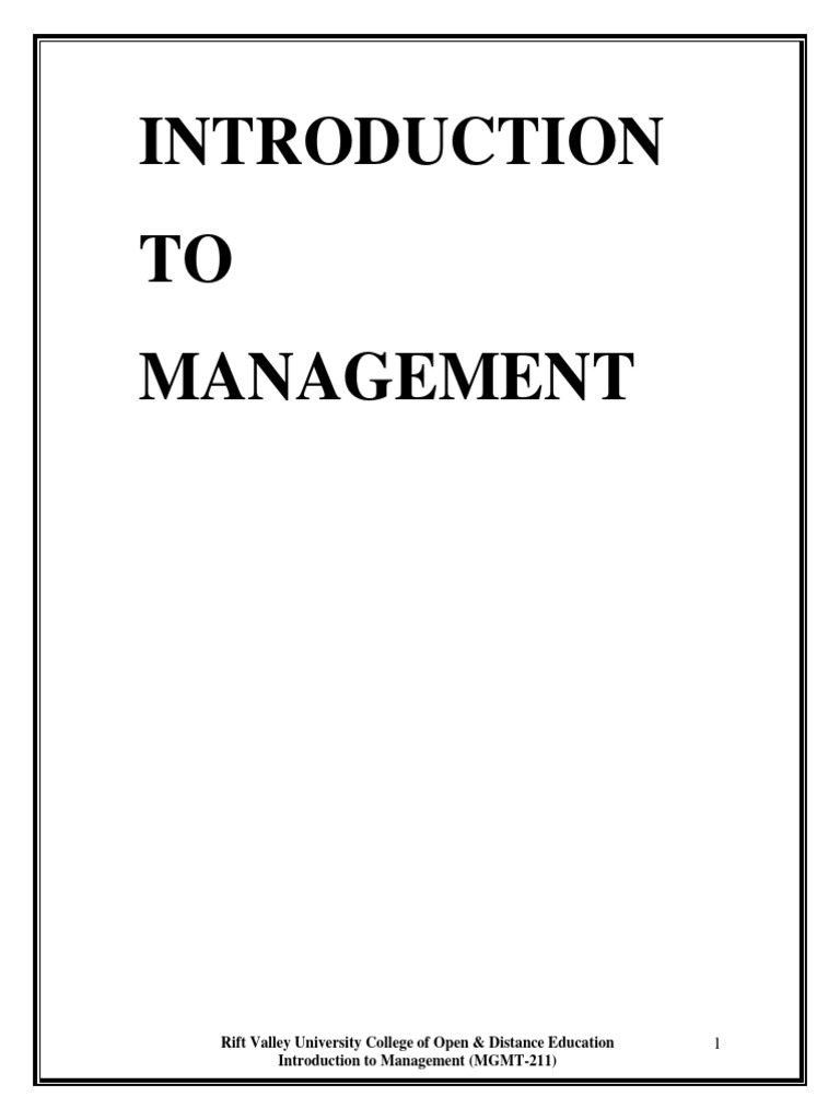 Introduction To Management | PDF | Science | Goal