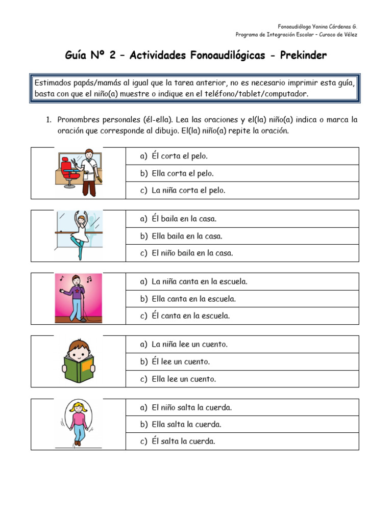Guía #2 Prekinder | PDF