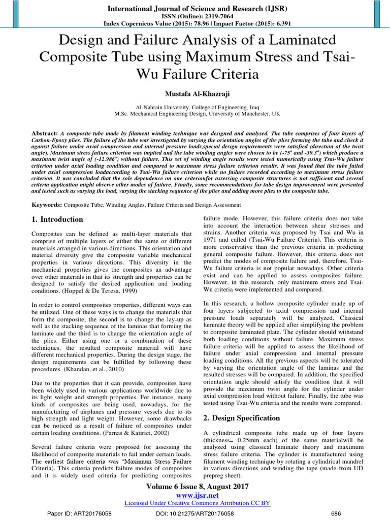 Composite Tube Design and Failure Analysis | PDF | Composite Material ...