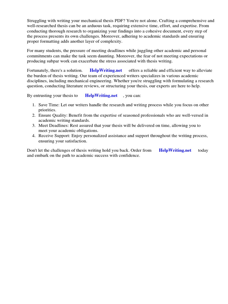Mechanical Thesis PDF | PDF | Engineering | Thesis
