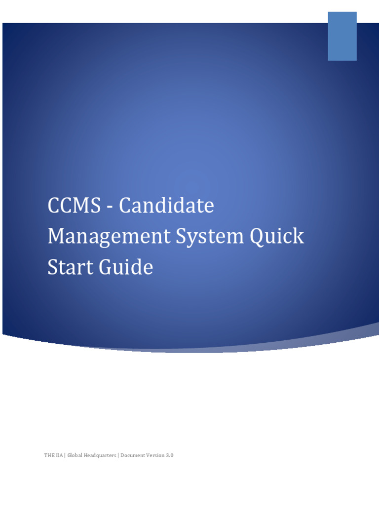 CCMS Quick Start Manual | PDF | Login | Software