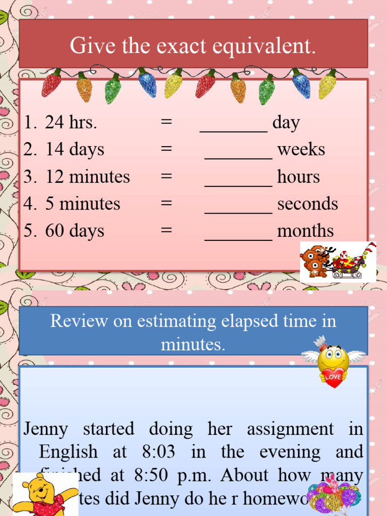 MATH 4 PPT Q3 W7 Lesson 57 Elapsed Time | PDF | Mathematics