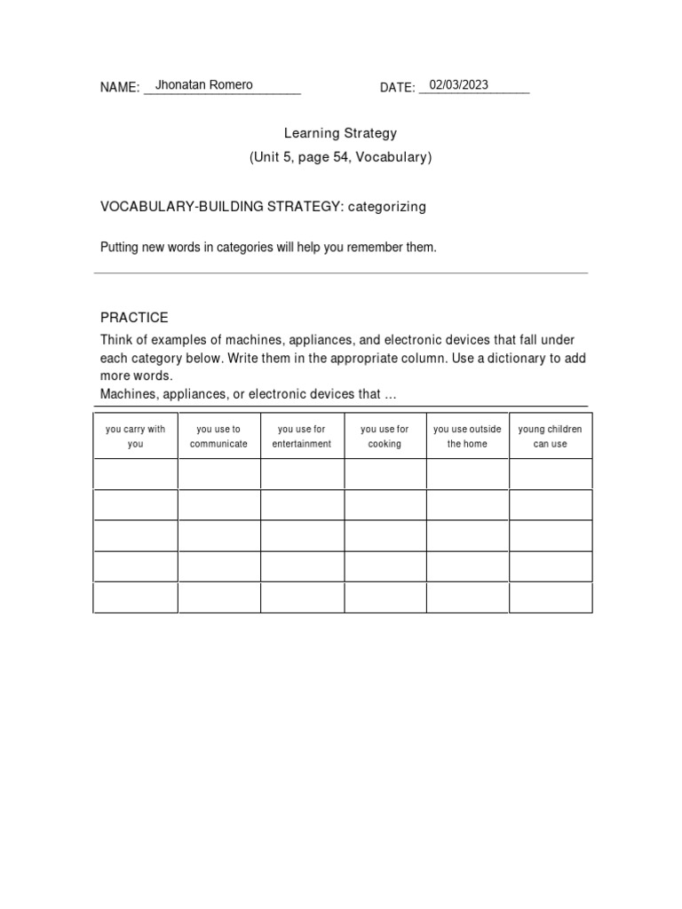 Vocabulary-Building Strategy Guide | PDF | Computers