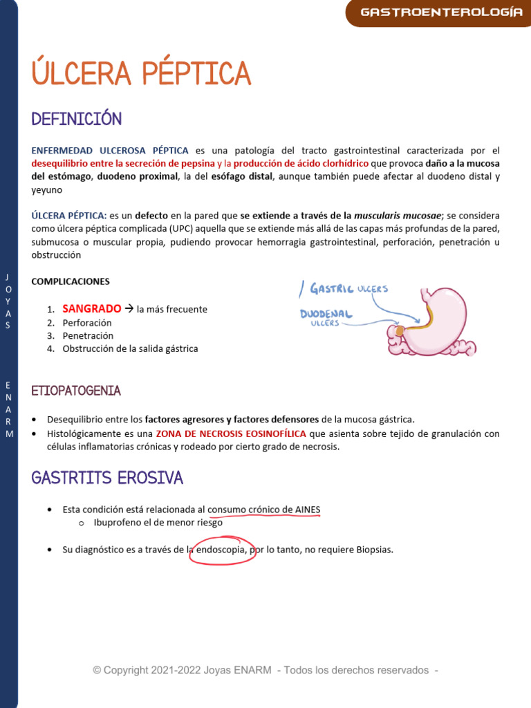 Úlcera Péptica | PDF | Estómago | Epidemiología