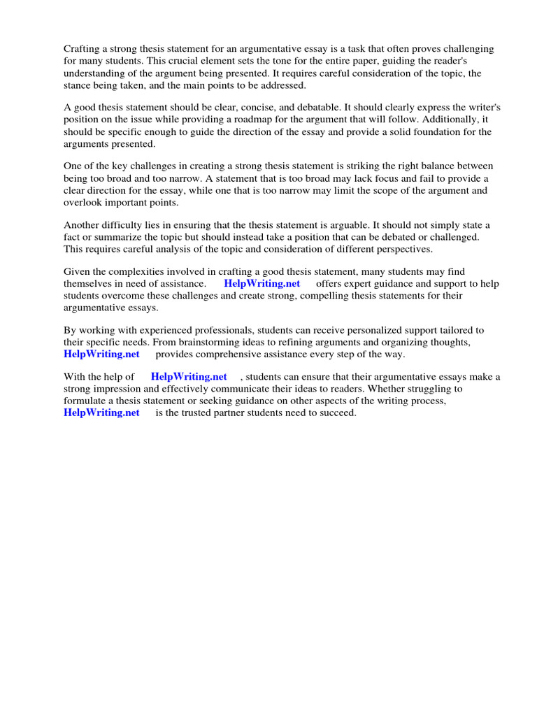 Crafting a Strong Thesis Statement | PDF | Essays | Thesis