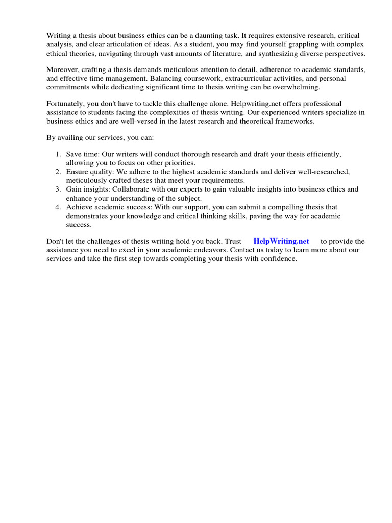 Thesis About Business Ethics | PDF | Business Ethics | Thesis