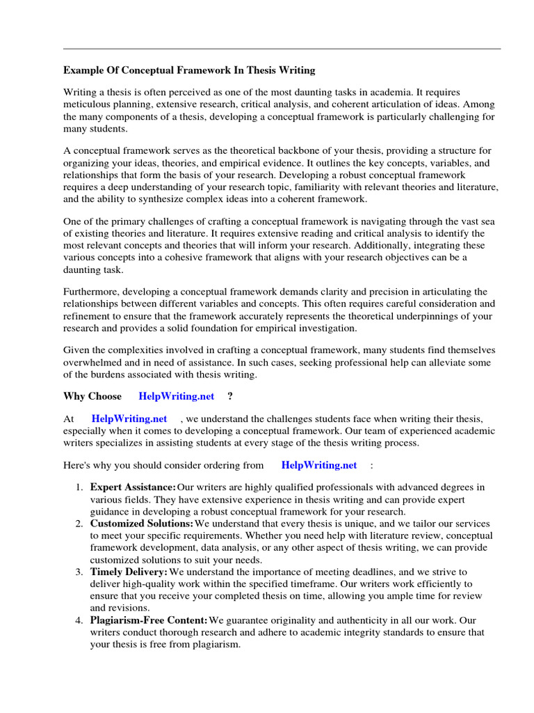 Example of Conceptual Framework in Thesis Writing | PDF | Conceptual ...