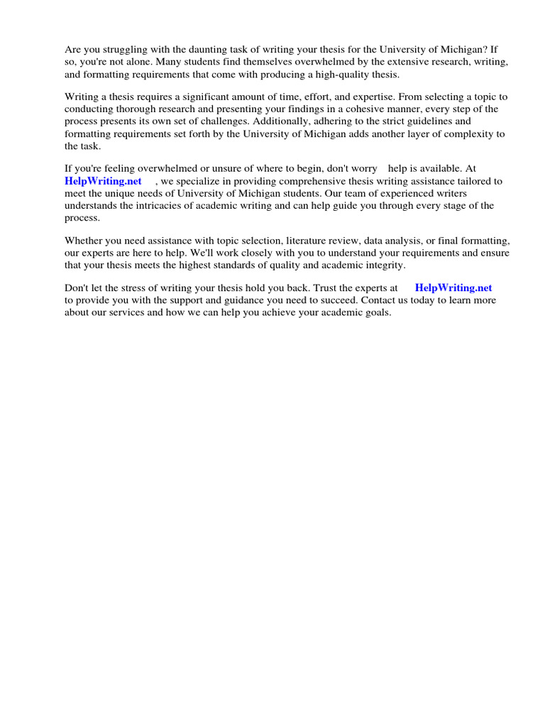 University of Michigan Thesis | PDF | Thesis | Essays