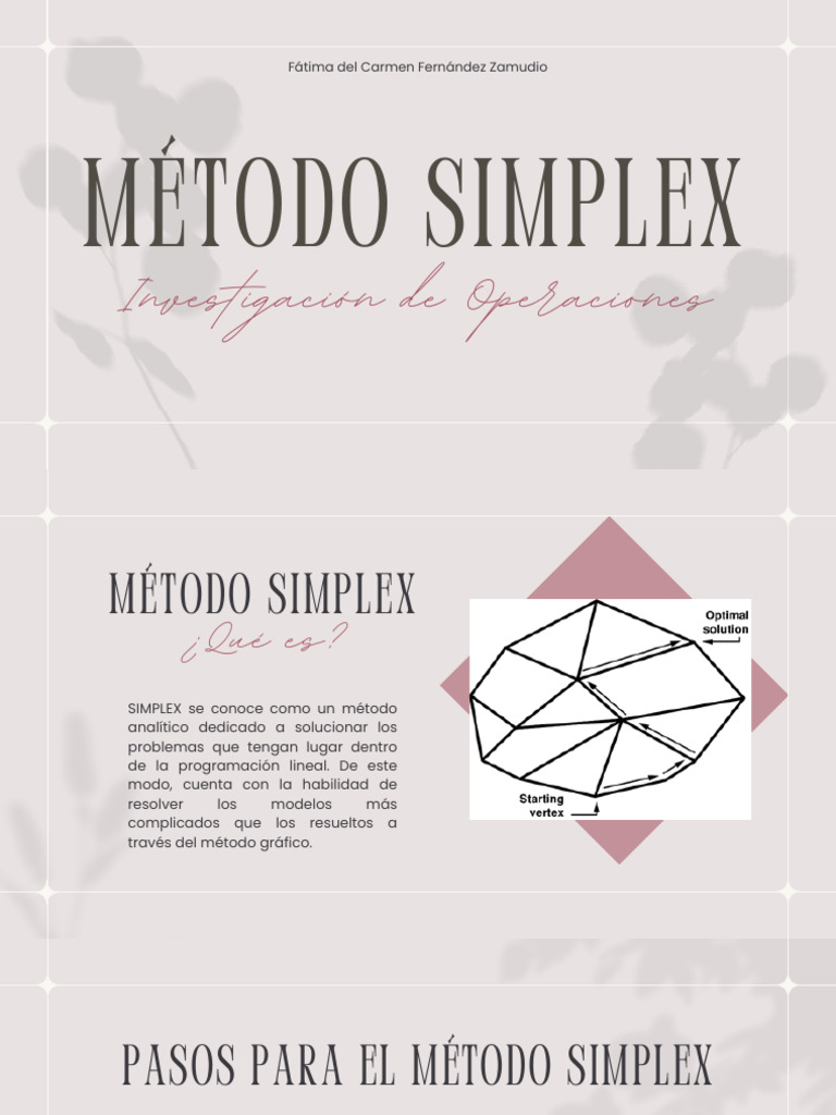 Presentación Metodo Simplex | PDF | Programación lineal | Análisis numérico