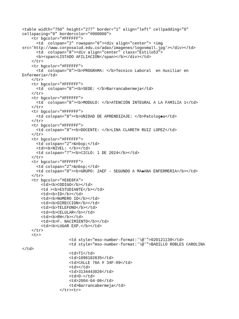 Listadoafiliacion 2 AEF | PDF