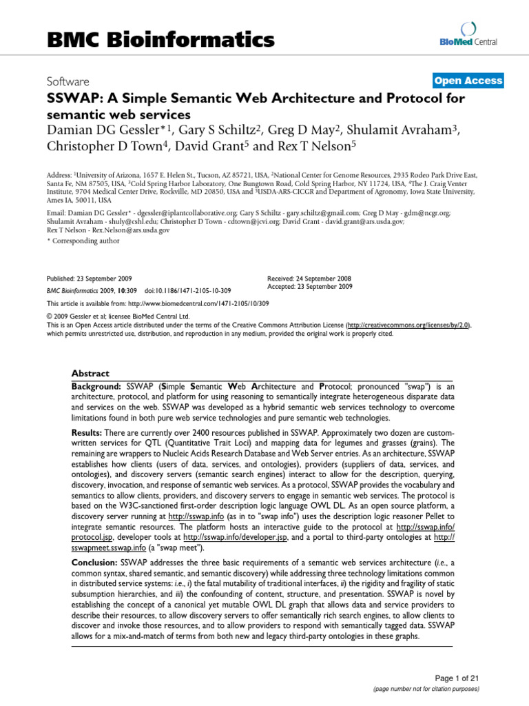 A Simple Semantic Web Architecture and Protocol For Semantic Web Services | PDF | Resource ...