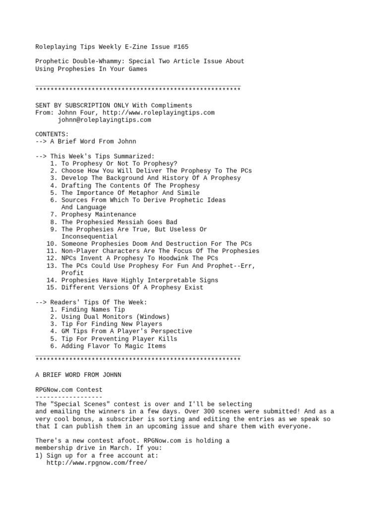 #165 Prophetic Double-Whamy | PDF | Prophecy | Computer Monitor