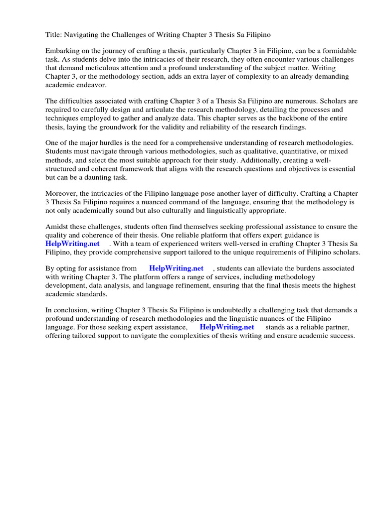 Chapter 3 Thesis Methodology in Filipino | PDF | Tagalog Language ...