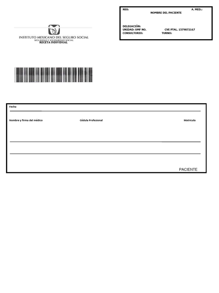 Receta-IMSS Editable 1 | PDF