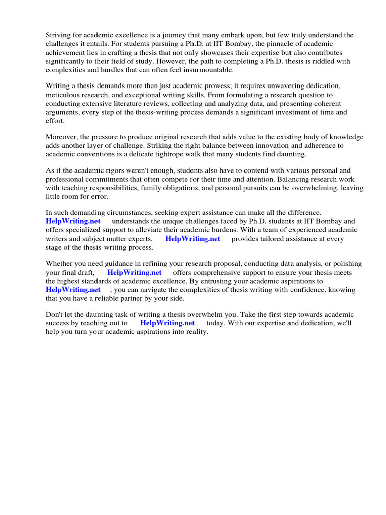 Iit Bombay PHD Thesis | PDF | Thesis | Doctor Of Philosophy