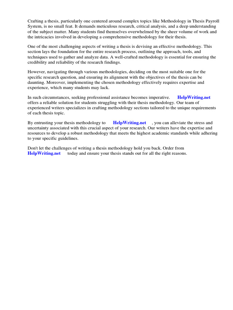 Methodology in Thesis Payroll System | PDF