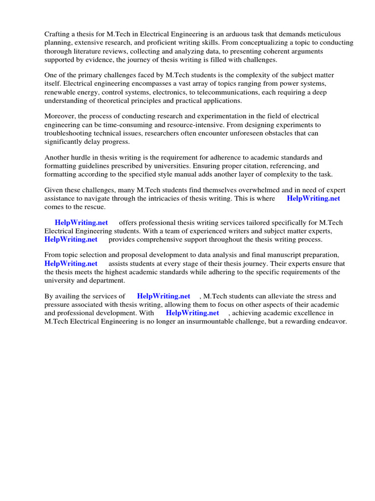 Thesis For M.tech Electrical | PDF | Thesis | Engineering