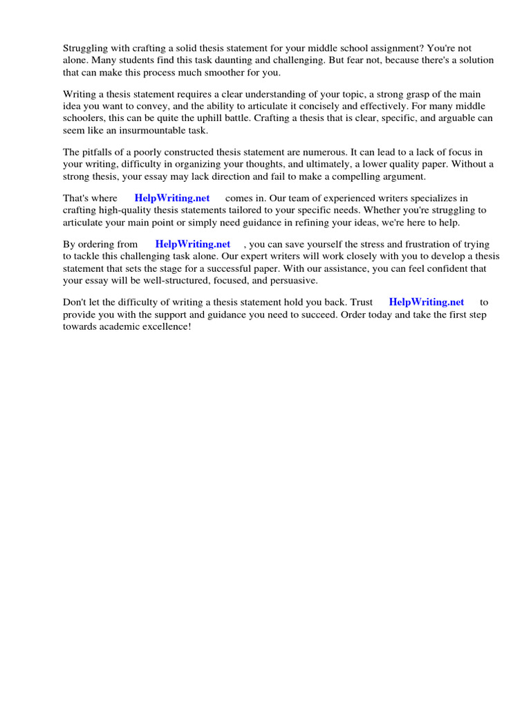 Bad Thesis Statements Middle School | PDF | Essays | Thesis