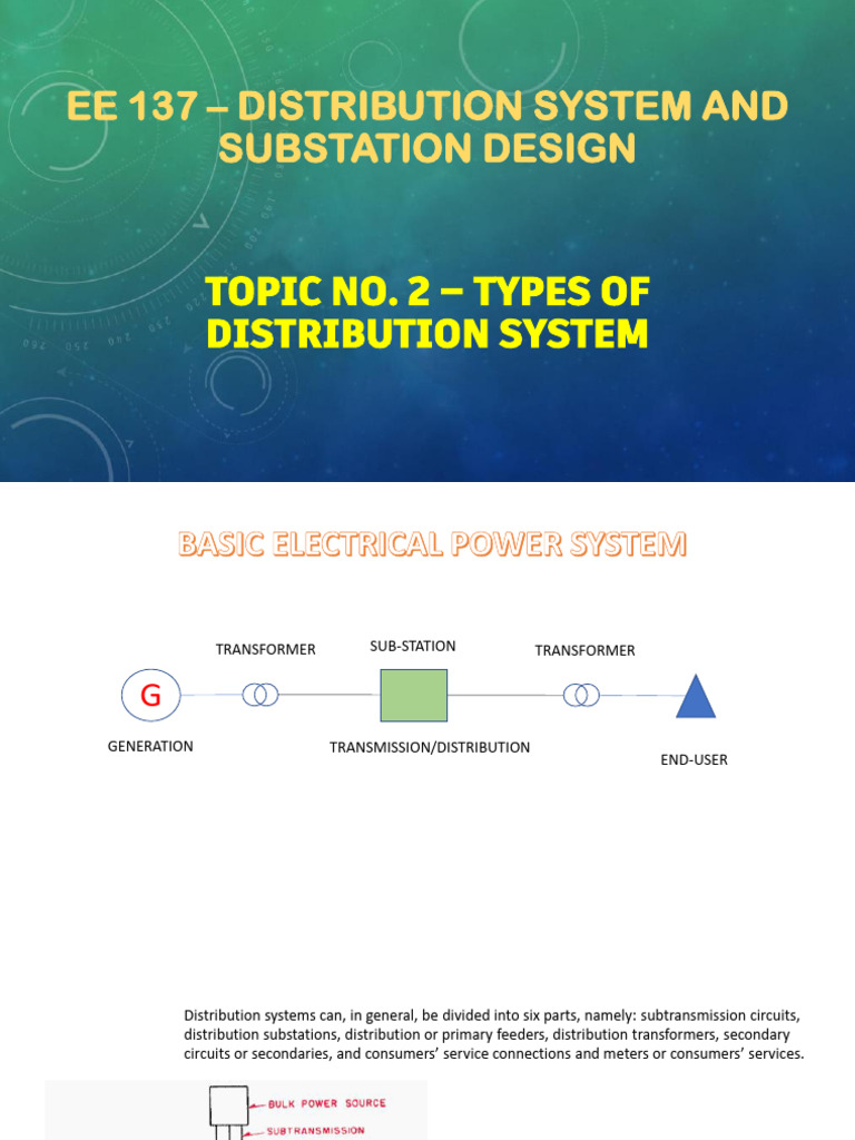 Topic no. 2 - Types of Distribution System | PDF