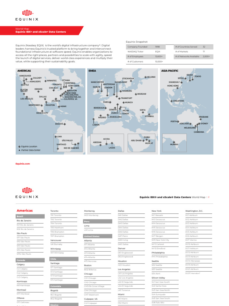 ds_equinix_ibx_and_xscale_data_centers_map_en | PDF | Information Technology | Information Retrieval