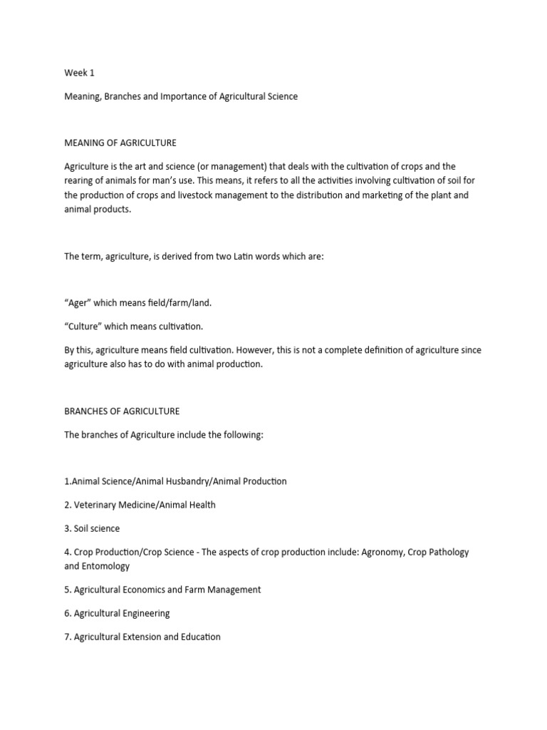 SS1 1st Term Agric | PDF | Agriculture | Farms