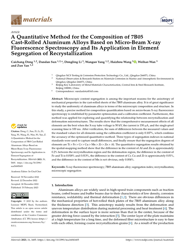 Materials 16 01605 | PDF | Spectroscopy | Microstructure