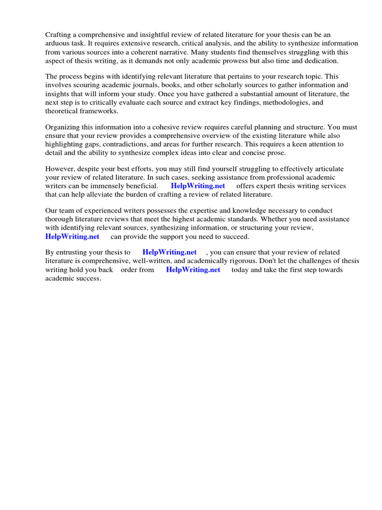 How To Make A Review of Related Literature For Thesis | PDF | Essays ...
