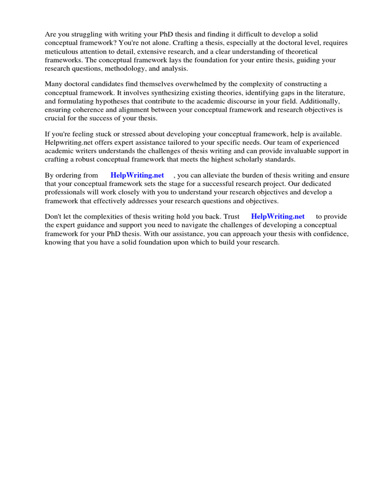 Conceptual Framework in PHD Thesis | PDF | Theory | Conceptual Model