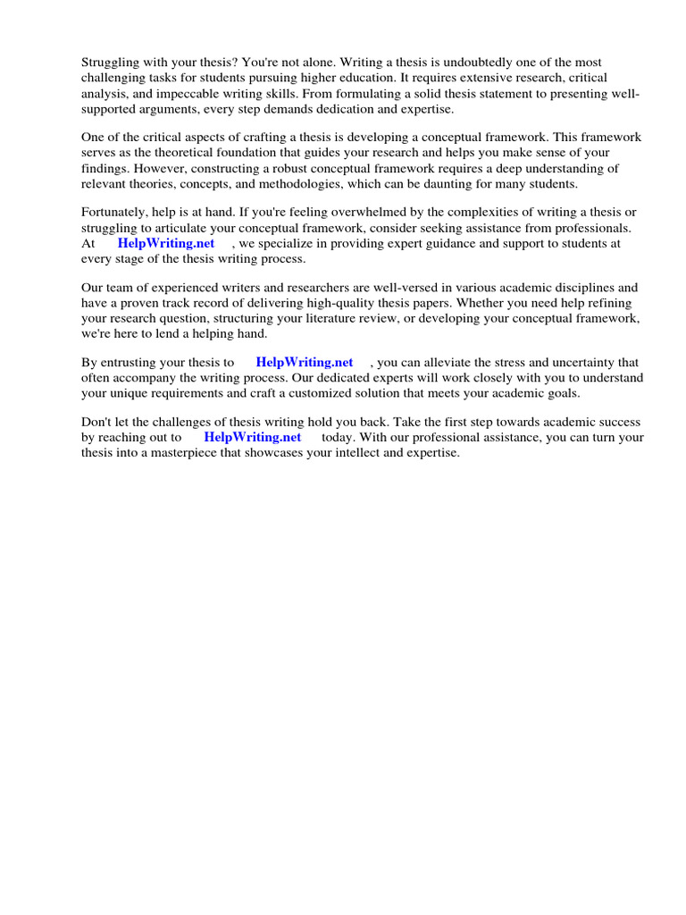 Conceptual Framework Sample Thesis PDF | PDF