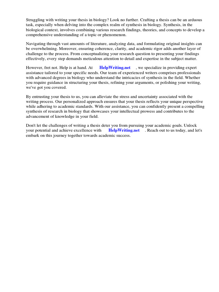 Synthesis Definition Biology | PDF