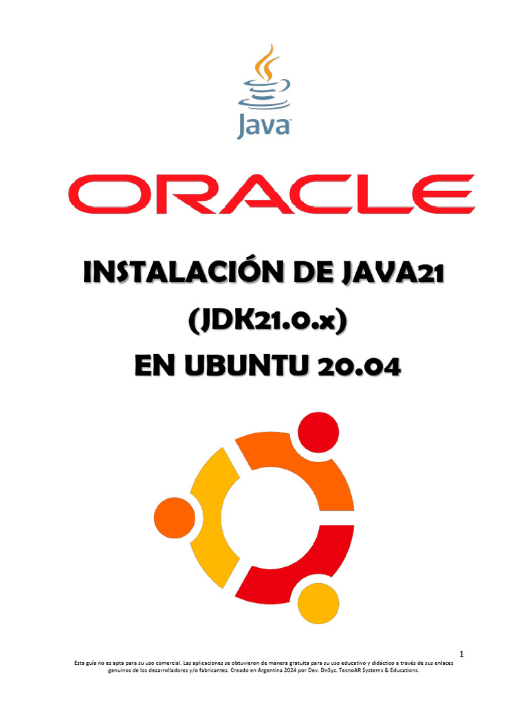 Instalación Java21jdk Oracle En Ubuntu 20 04 Pdf Java Lenguaje De Programación Sistema
