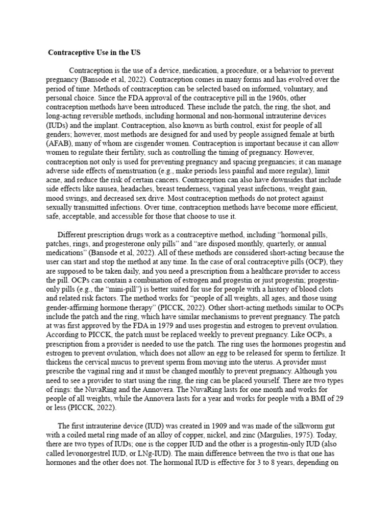 contraceptive use in the usv5 | PDF | Birth Control | Combined Oral ...