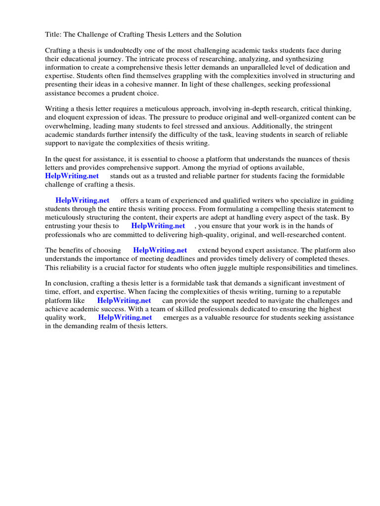 Thesis Letters | PDF