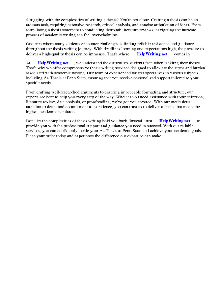 Ae Thesis Penn State | PDF | Thesis | Knowledge