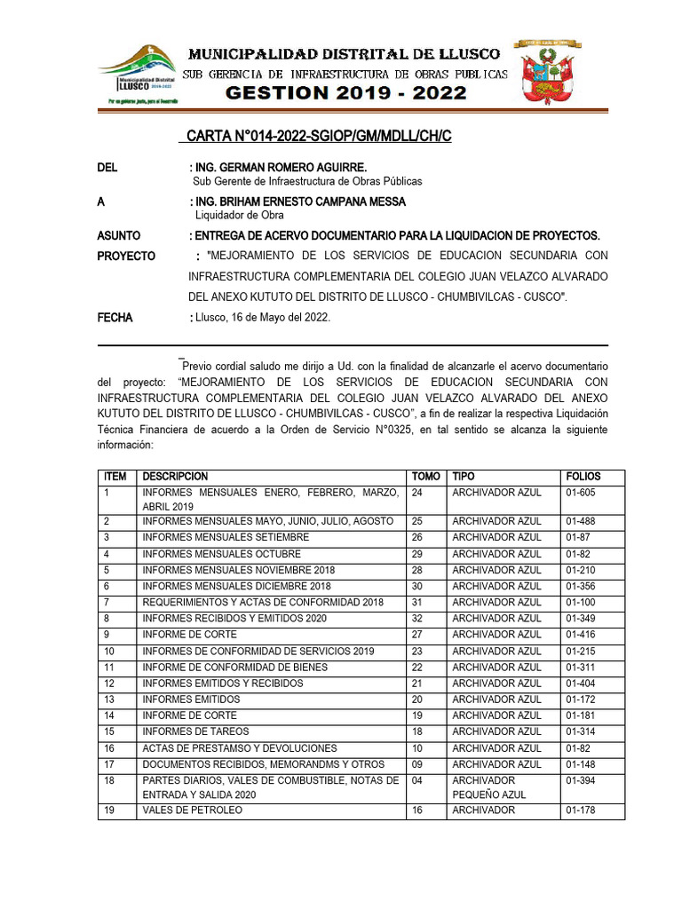 Acervo Documentario de PS de Salud Totorapallca | PDF