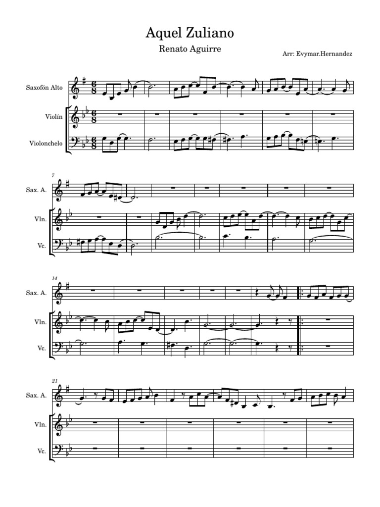 Aquel Zuliano Partitura - VCC | PDF