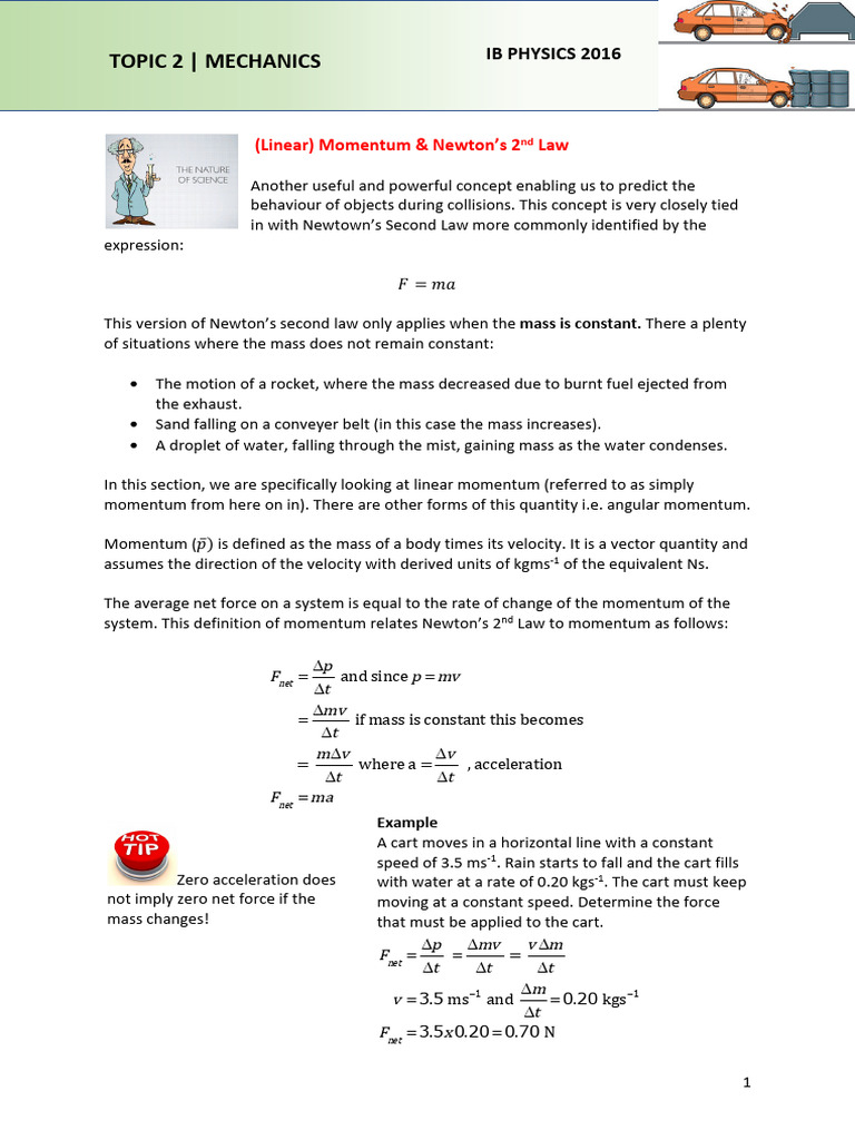 2 4 Momentum Impulse Pdf Momentum Collision