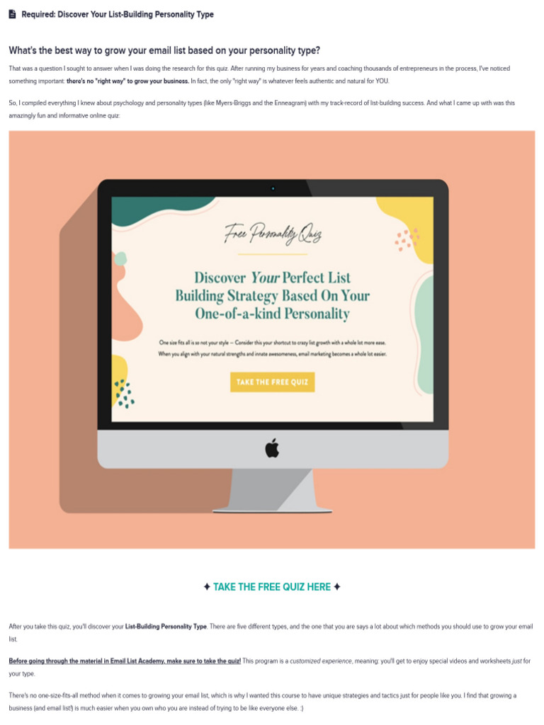 02-Required - Discover Your List-Building Personality Type | PDF