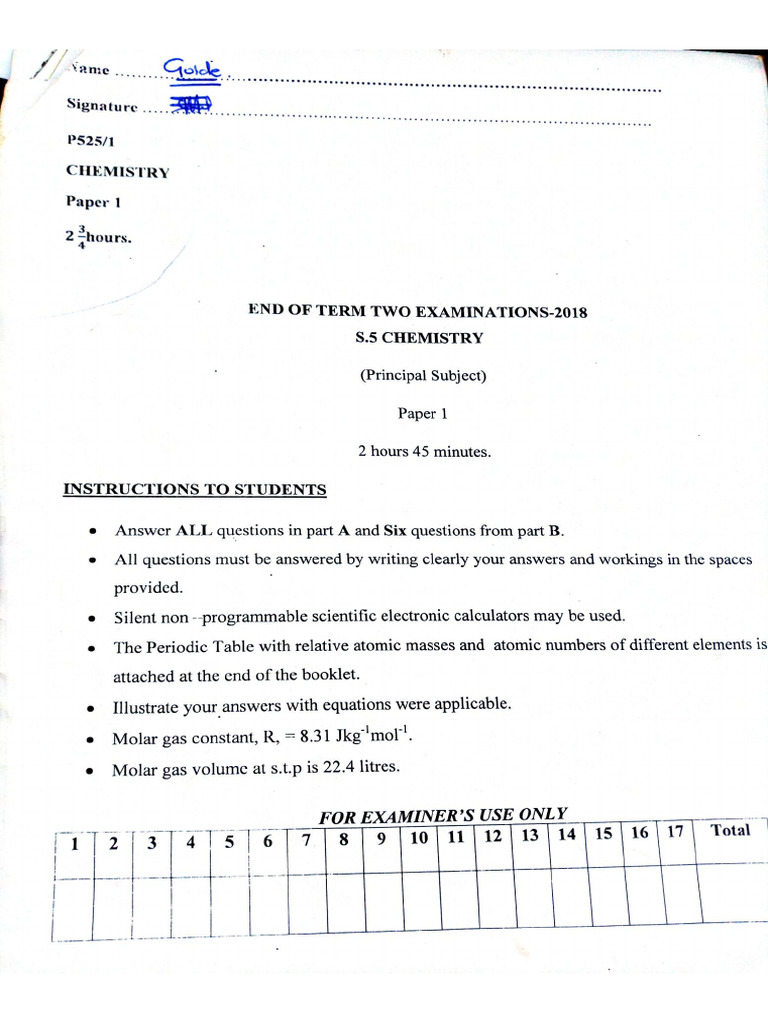 Set 1 Chemistry - Paper - 1 Guide | PDF