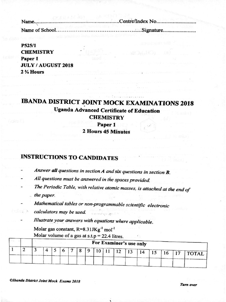 Set 4 Chemistry - Paper-1 - Guide | PDF