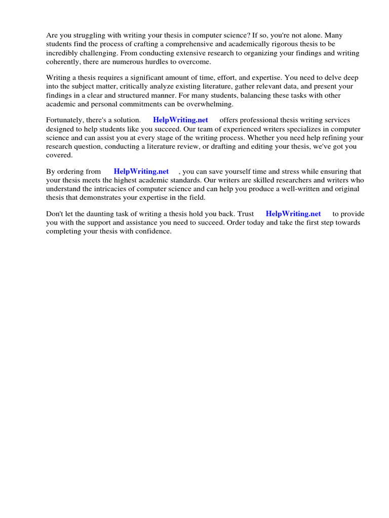 Thesis in Computer Science PDF | PDF | Thesis | Science