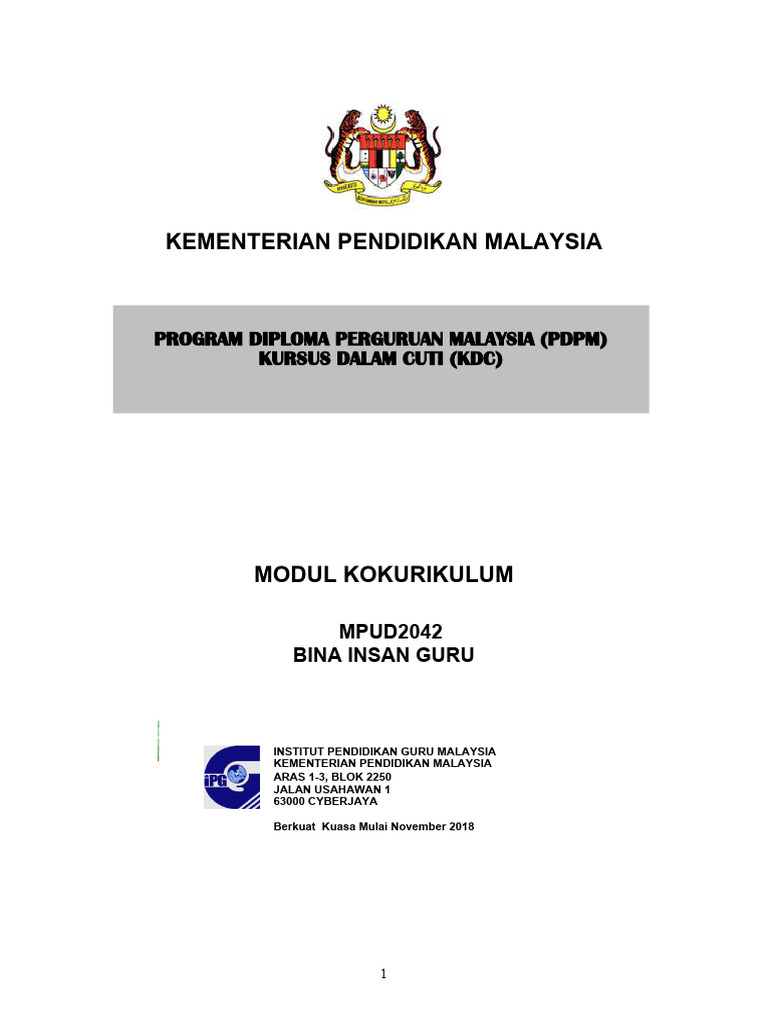 Kementerian Pendidikan Malaysia: Program Diploma Perguruan Malaysia (PDPM) Kursus Dalam Cuti ...
