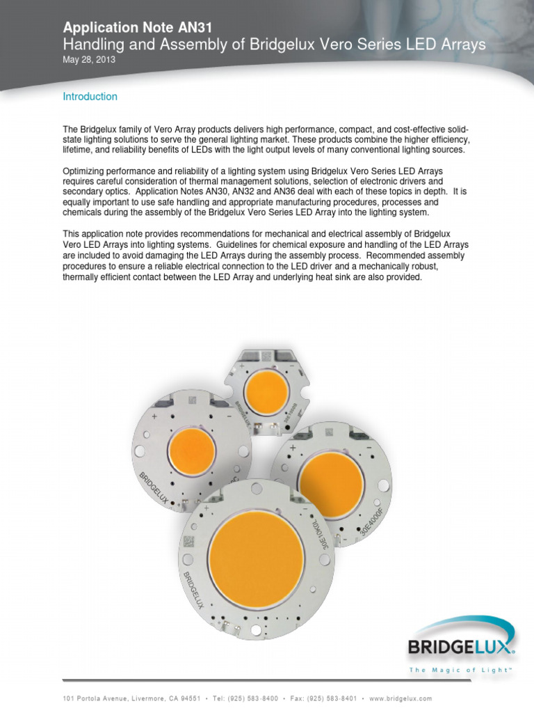 AN31 Handling and Assembly of Vero LED Modules | Download Free PDF ...