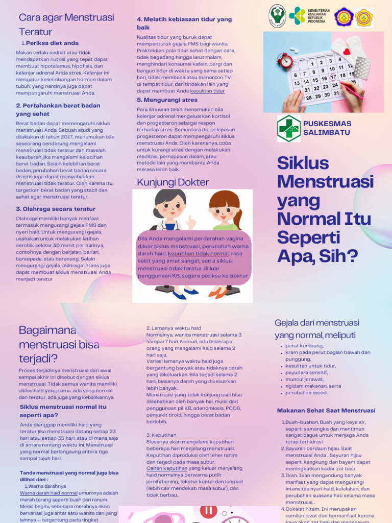 Leaflat Siklus Menstruasi Normal | PDF