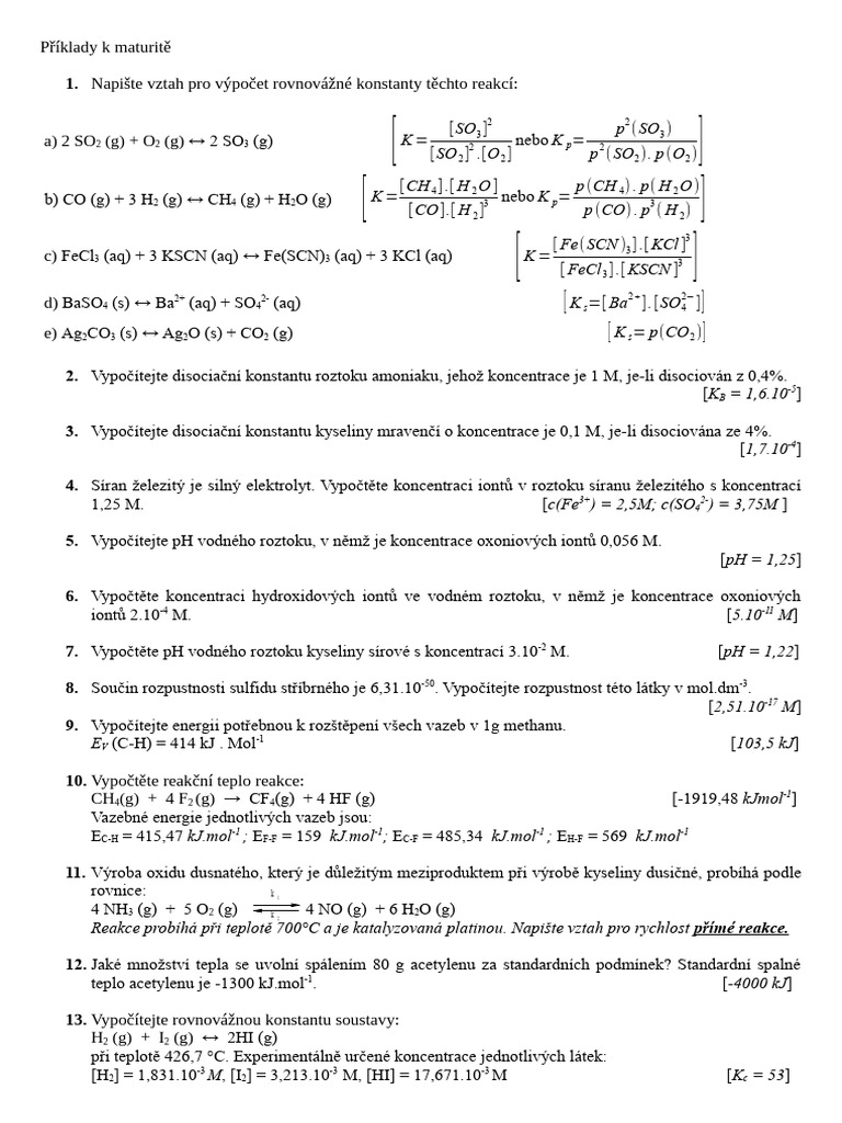 Priklady K Maturite | PDF