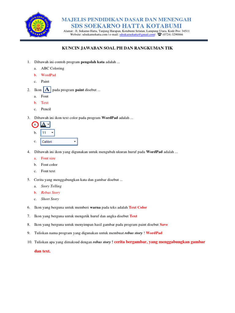 Rangkuman & Kunci Jawaban PH TIK K2 | PDF