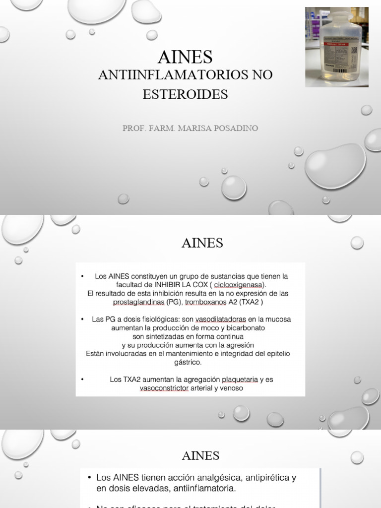Mecanismos y Uso de AINES en Tratamientos | PDF | Droga anti ...