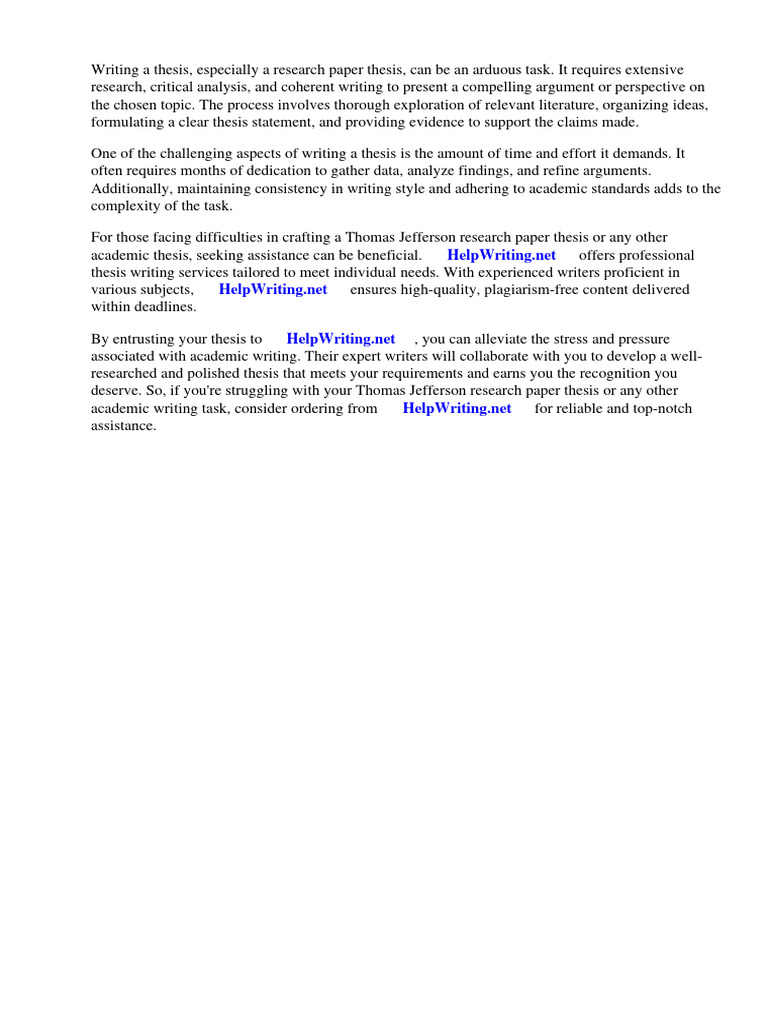 Crafting a Thesis on Thomas Jefferson | PDF | Thomas Jefferson | United ...